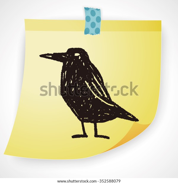 Crow Doodle Stock Illustration 352588079 | Shutterstock