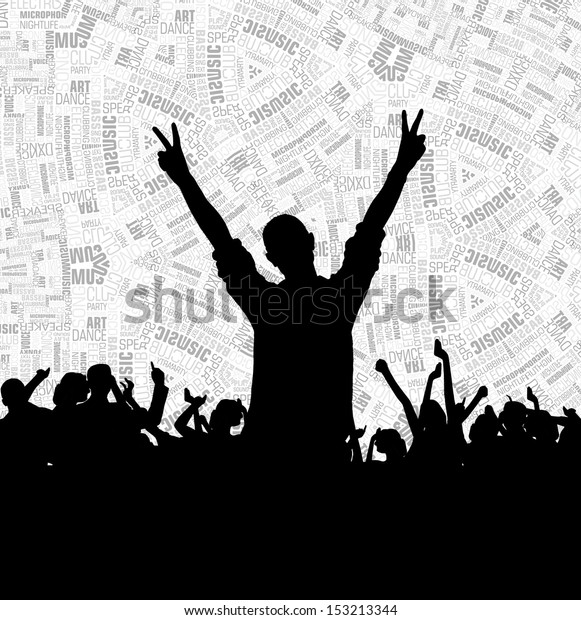 Crowd Front Stage Stock Illustration 153213344 | Shutterstock