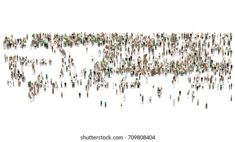 Crowd On White Background Large Crowd Stock Illustration 709808404 ...