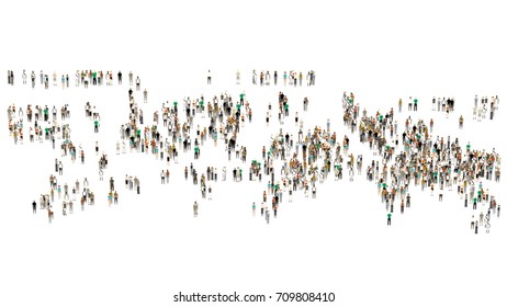 Crowd On White Background Large Crowd Stock Illustration 709808410