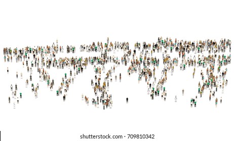 Crowd On White Background Large Crowd Stock Illustration 709811311 ...