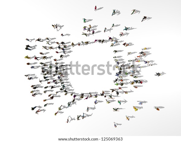 Crowd People Rectangle Stock Illustration 125069363