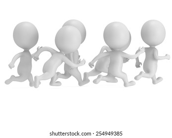 Crowd People Running 3d Render Isolated: ภาพประกอบสต็อก 254949409 ...