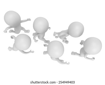 Crowd People Running 3d Render Isolated Stock Illustration 254949403 ...