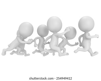 Crowd People Running 3d Render Isolated Stock Illustration 254949412 ...
