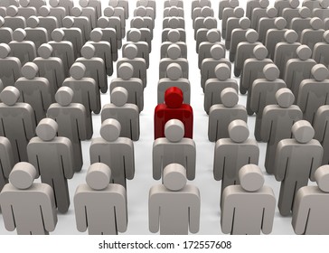 Red Individual Crowd Concept Leadership Excellence Stock Illustration ...