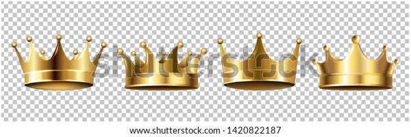 Crown Set Isolated Transparent Background Stock Illustration 1420822187