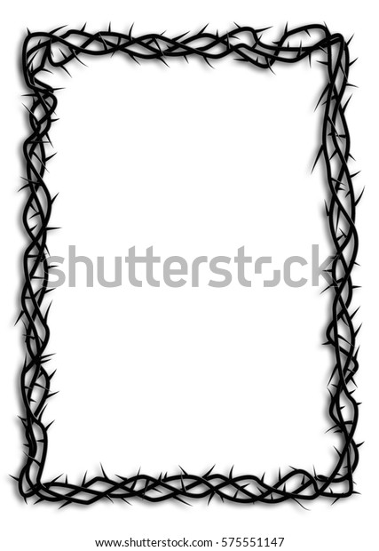 Crown Thorns Frame Copy Space Text Stock Illustration 575551147