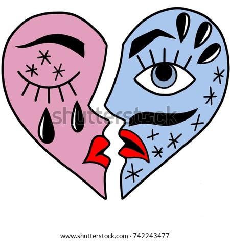 Crying Broken Heart Stock Illustration 742243477 - Shutterstock