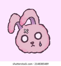 Crying Wounded Pink Rabbit Stock Illustration 2148385489 | Shutterstock