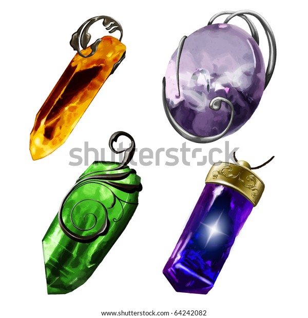 Crystal Amulets Stock Illustration 64242082