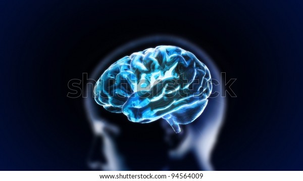 Crystal Brain Inside Head Graphic Medical Stock Illustration 94564009