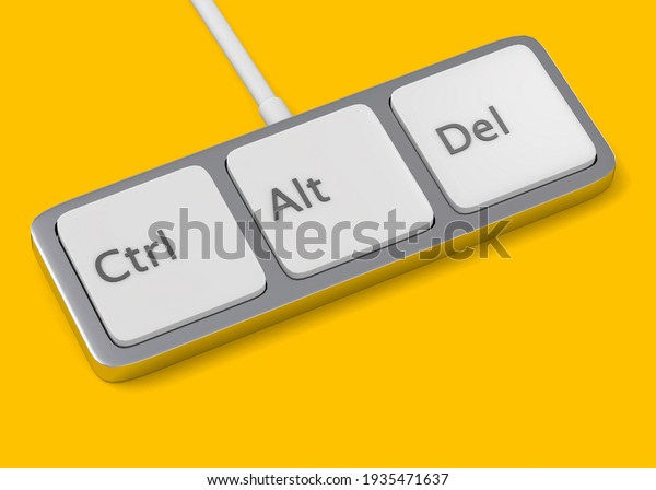 Ctrl Alt Del Minimal Keyboard Concept Stock Illustration 1935471637