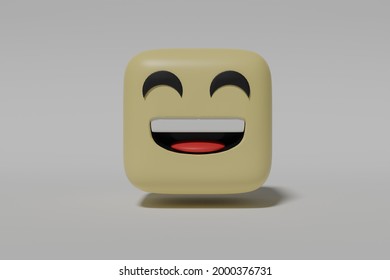 Cube Emoji 3d Rendering Laughing Emoji Stock Illustration 2000376731 ...