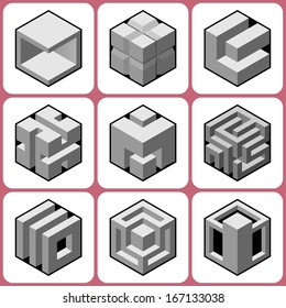 Cube Icons Set 2 Stock Illustration 167133038