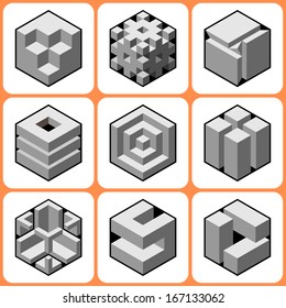 Cube Icons Set 5 Stock Vector (Royalty Free) 159058946