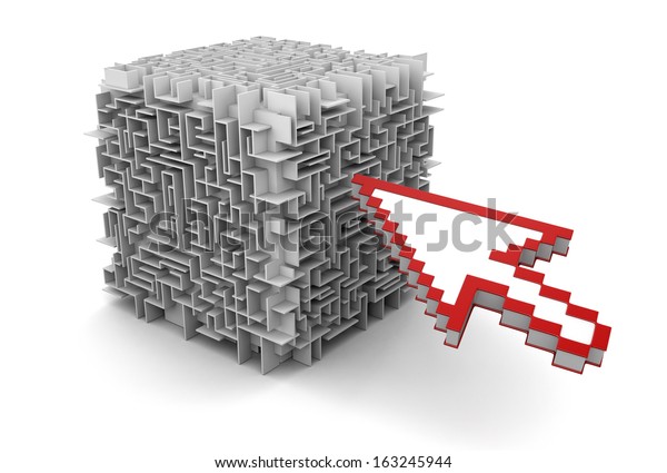 Cube Maze Cursor Clipping Path Included Stock Illustration 163245944 ...