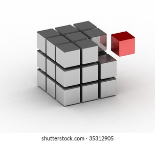 Cube One Red Block Stock Illustration 35312905 | Shutterstock