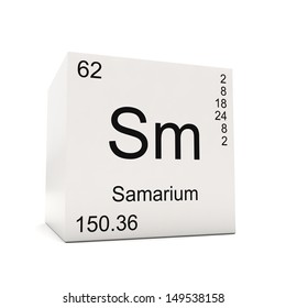 Cube Samarium Element Periodic Table Isolated Stock Illustration ...