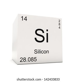 Cube Silicon Element Periodic Table Isolated: ilustración de stock ...