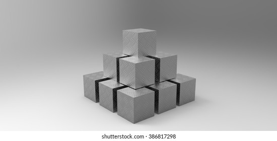 Cube Stacked Rendering Gray Background Computer: ภาพประกอบสต็อก ...