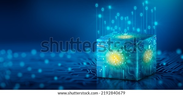 Cube Technology On Converging Point Circuit Stock Illustration ...