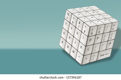Cube White Keyboard Computer Screen Stock Illustration 157396187 ...