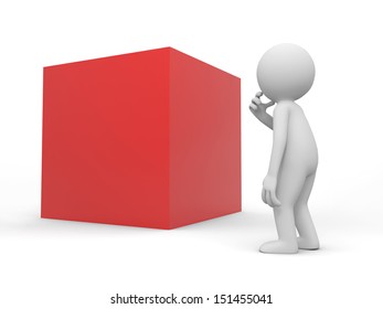 3d People Man Person Blank Cube: ilustración de stock 372687406 ...