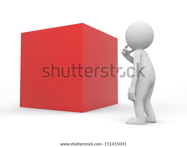 Cubea 3d People Thinking Face Red Stock Illustration 151455041 ...