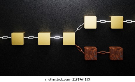 Cubes Interlocked Chains On Dark Background Stock Illustration ...