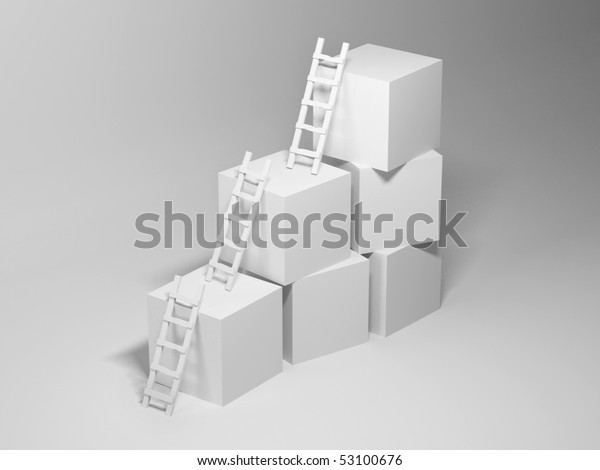 Cubes Ladders 3d Stock Illustration 53100676 | Shutterstock