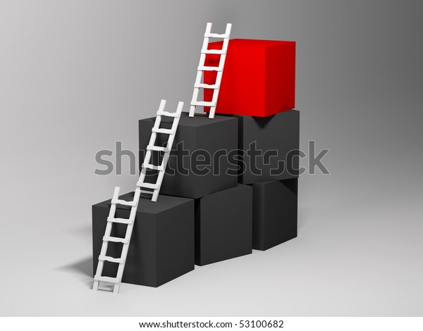 Cubes Ladders 3d Stock Illustration 53100682 | Shutterstock