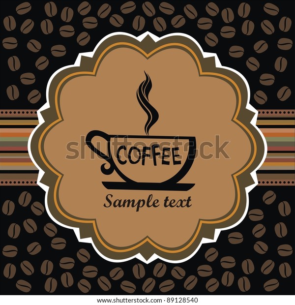 Cup Coffee Label Design Menu Restaurant Stock Illustration 89128540 ...