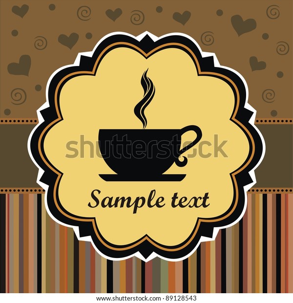 Cup Label Design Menu Restaurant Cafe Stock Illustration 89128543 ...