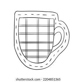 Cup Patch Sewing Black White Illustration Stock Illustration 2204851365 ...