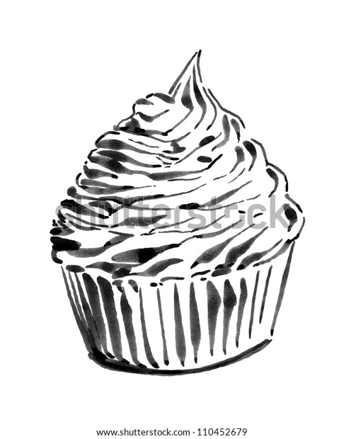 Cupcake Hand Drawn Stock Illustration 110452679 | Shutterstock