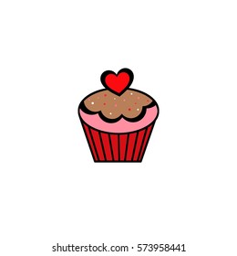 Cupcake Heart Icon Stock Vector (Royalty Free) 788324365 | Shutterstock