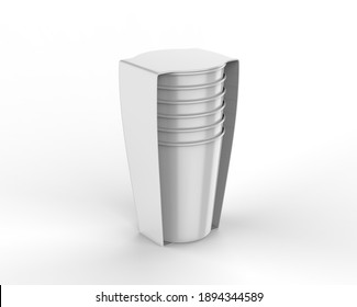 Cups Packaging Mockup Template Isolated On Stock Illustration ...