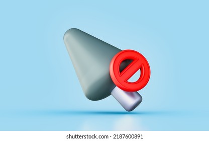 Cursor Disable Sign 3d Render Concept Stock Illustration 2187600891 ...