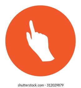 Cursor Hand Flat White Symbol Orange Stock Vector (Royalty Free) 309669722