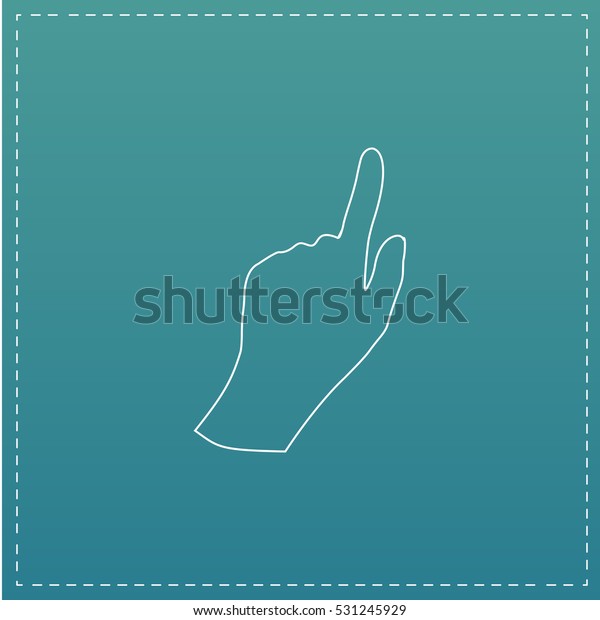 Cursor Hand White Outline Simple Pictogram Stock Illustration 531245929 ...