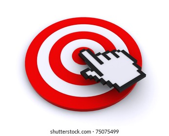 Cursor Red Target3d Renderedisolated On White Stock Illustration ...