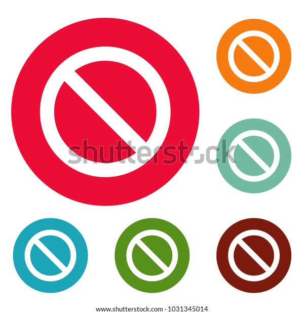 Cursor Stop Element Icons Circle Set Stock Illustration 1031345014 ...