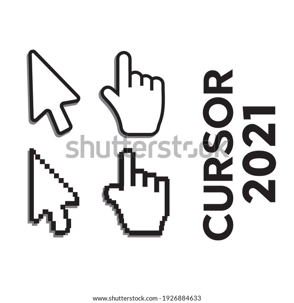 Cursors Long Shadows Mouse Computer Cursor: ilustrações stock ...