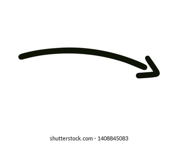 Curve Right Arrow Pointing Down On Stock Illustration 1408845083 ...