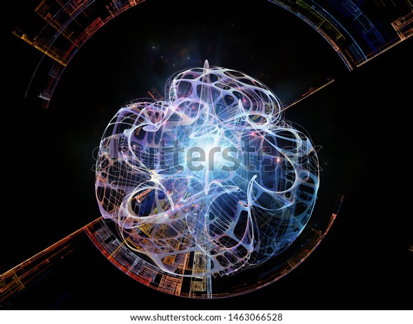 Curved Three Dimensional Geometry Structure Space Stock Illustration ...