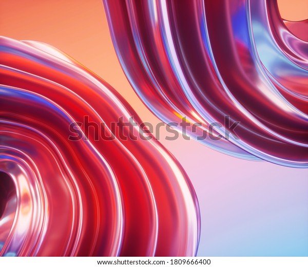 Curvy Shapes 3d Render Computer Generated Stock Illustration 1809666400 ...