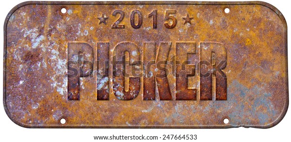 Custom Rustic Picker Vanity Plate License Stock Illustration 247664533 ...