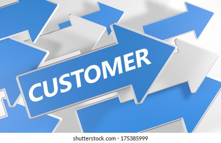 Customer 3d Render Concept Blue White Stock Illustration 175385999 ...