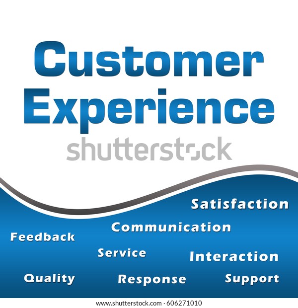 Customer Experience Word Cloud Blue Square Stock Illustration 606271010 ...